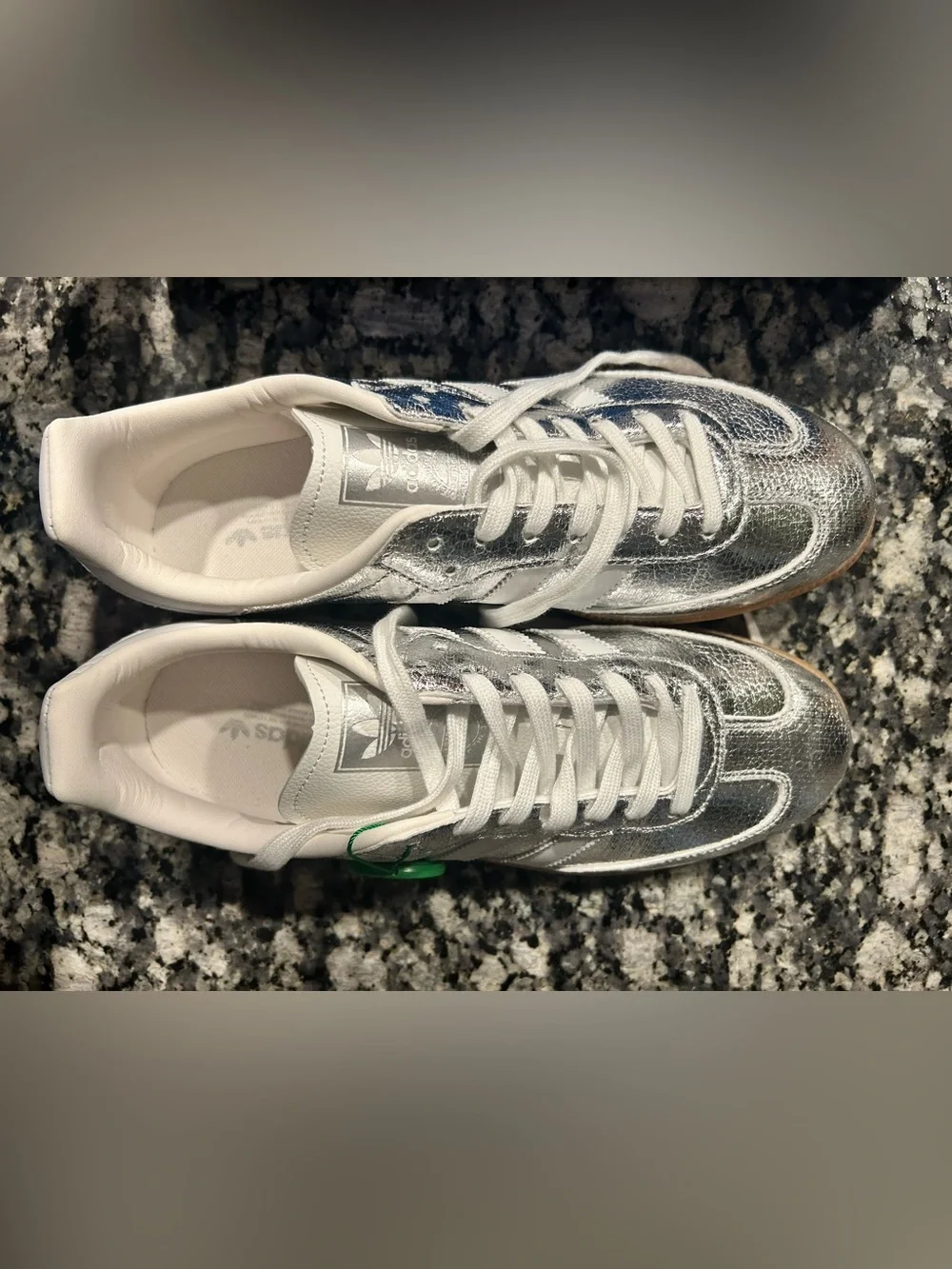 adidas | Shoes | Adidas Samba Og Metallic Silver Sneakers Nib Eu 4 ...